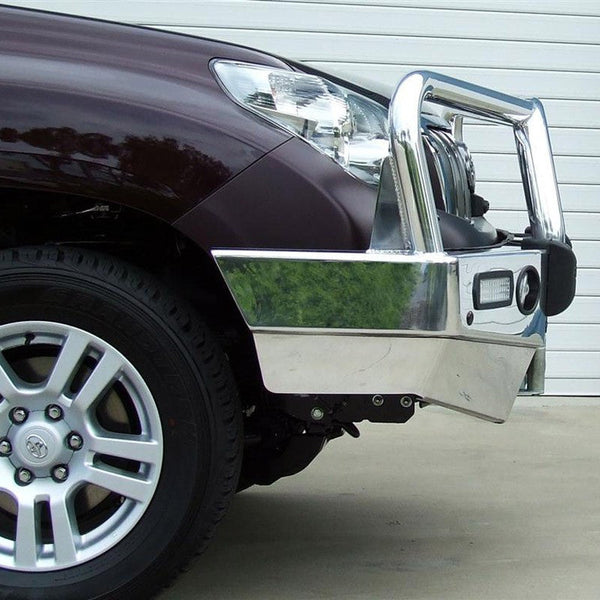 ECB Polished Alloy BIG TUBE Winch Bullbar with Bumper Lights to suit ...