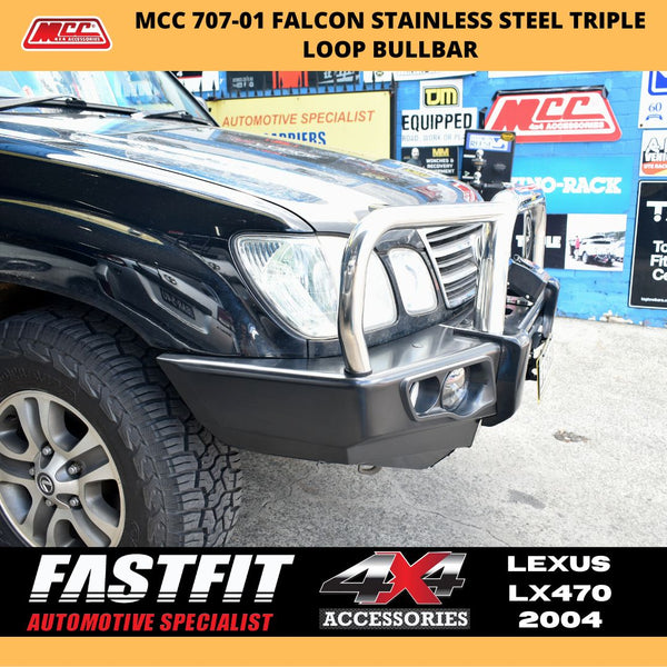 MCC 707-01 Falcon Bar Stainless Triple Loop PREMIUM to suit LEXUS LX470 ...