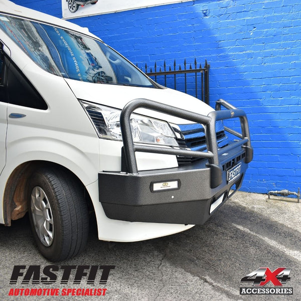 ECB BIG TUBE BULLBAR (SILVER HAMMERTONE FINISH) TO SUIT ON TOYOTA HIACE ...