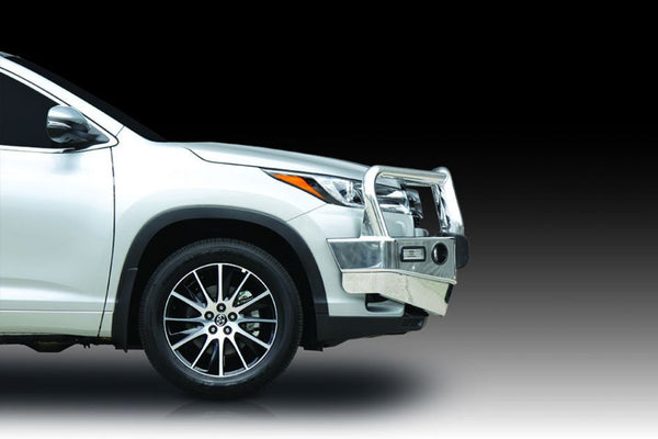 ECB Polished Big Tube BullBar with Bumper Lights to suit Toyota Kluger ...