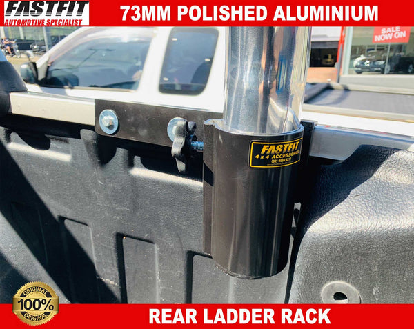 FastFit 73mm Polished Aluminium Rear Ladder Rack Only to suit VW Amarok ...