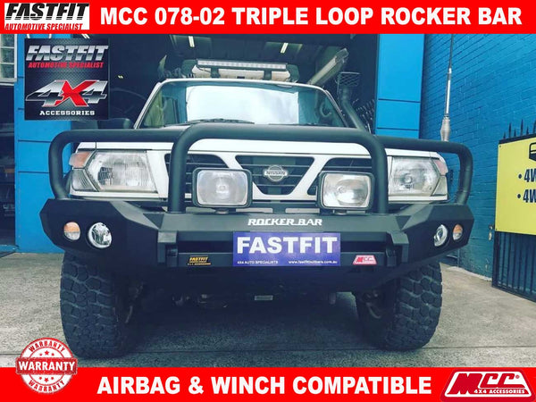 MCC 078-02SQ Triple Loop Rocker BullBar to suit Nissan PATROL GU Y61 ...