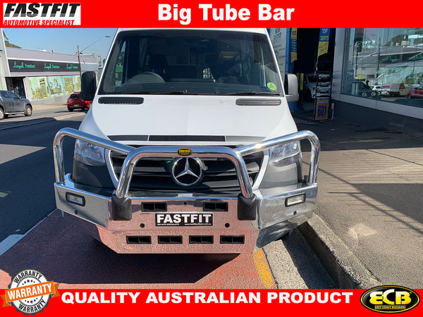 ECB POLISHED BIG TUBE BULLBAR TO SUIT ON MERCEDES-BENZ SPRINTER RWD/AWD ...