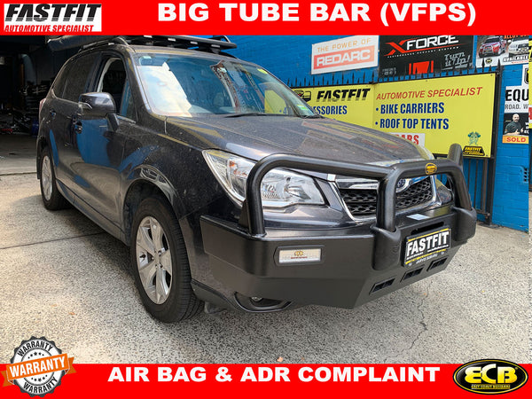 ECB BLACK RIPPLE BIG TUBE BULL BAR TO SUIT ON SUBARU FORESTER NON XT 02 ...