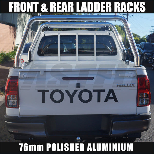 FastFit 76mm Polished Aluminium Ladder Racks to Suit Toyota Hilux ...