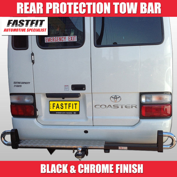 FastFit Black and Chrome Rear Hitch Protection Bar To Suit Toyota ...